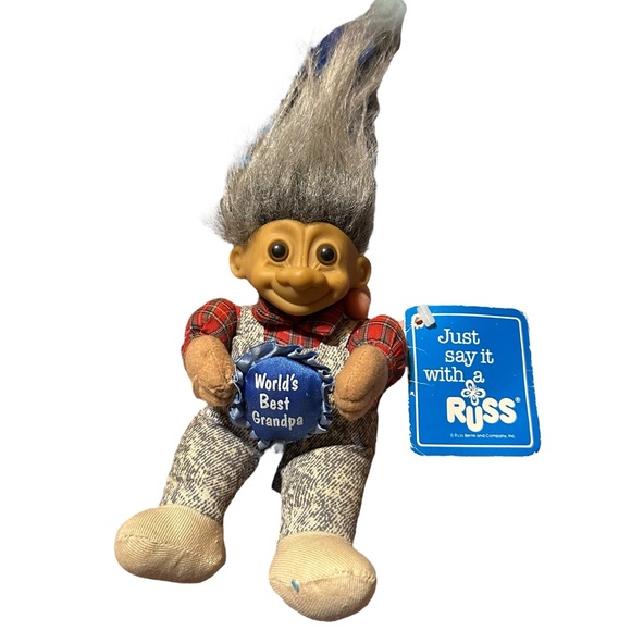 Russ | Toys | Russ Worlds Best Grandpa Troll By Russ 6 Gray Hair Troll ...